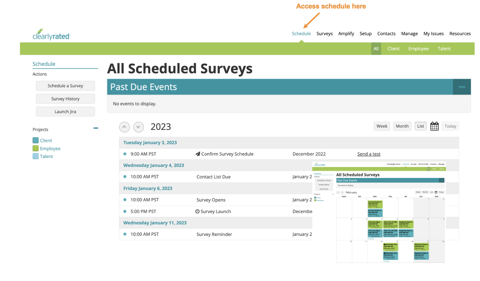 Employee Access Schedule | ClearlyRated