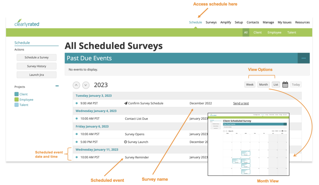 View Your Survey Schedule | ClearlyRated